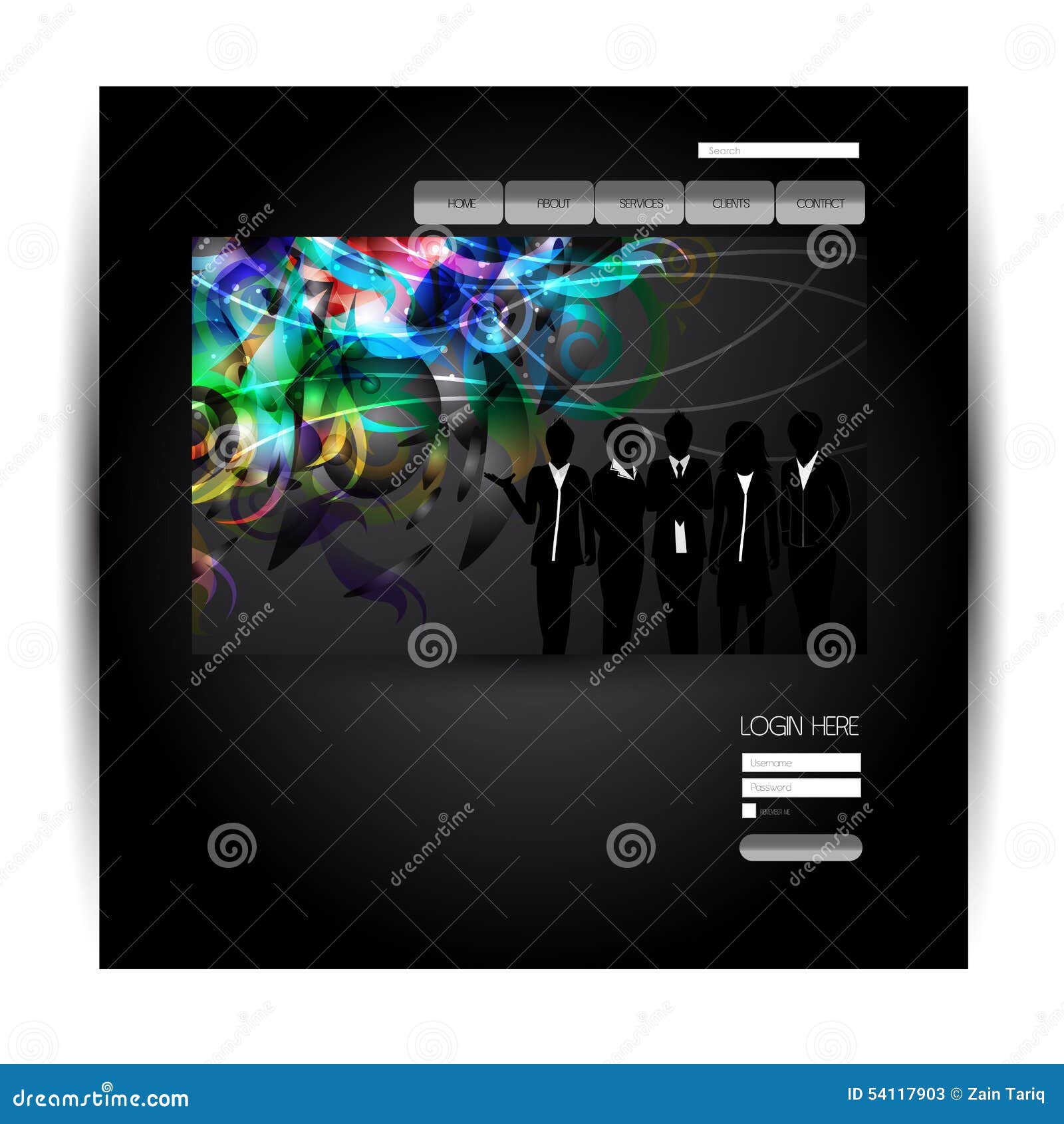 Stylish Website Template - Portfolio Layout Stock Vector - Illustration ...