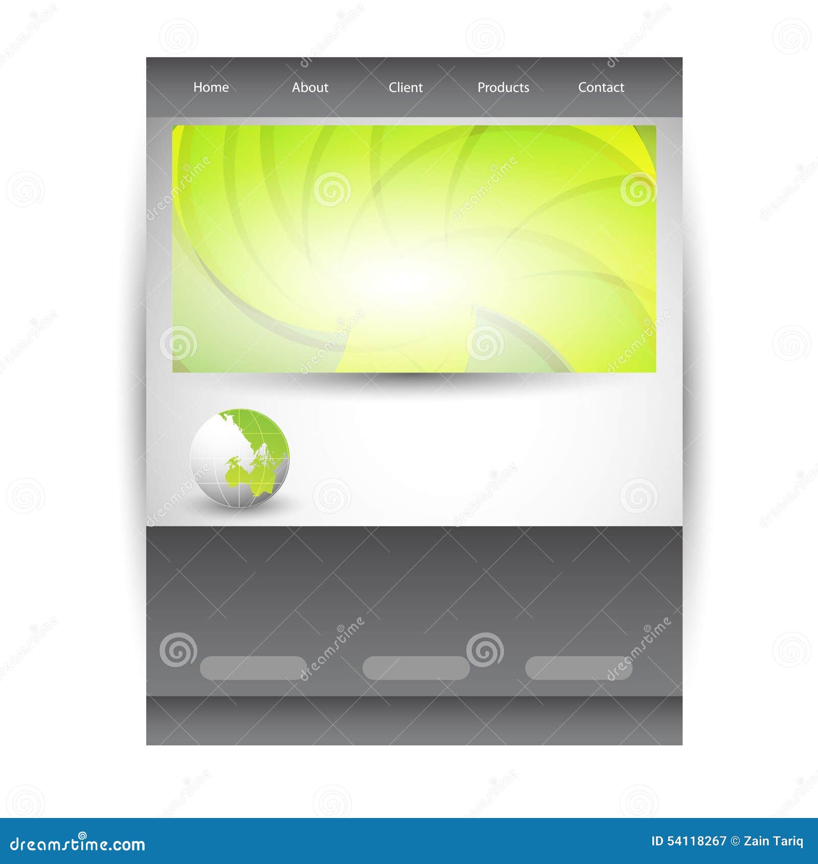 Stylish Website Template - Portfolio Layout Stock Vector - Illustration ...