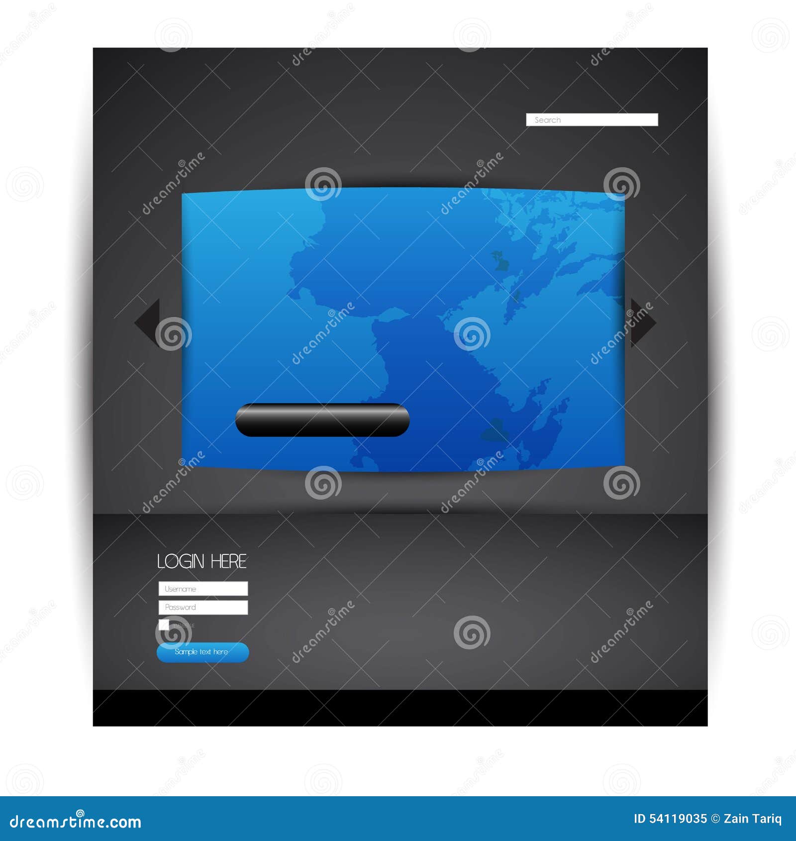 Stylish Website Template - Portfolio Layout Stock Vector - Illustration ...