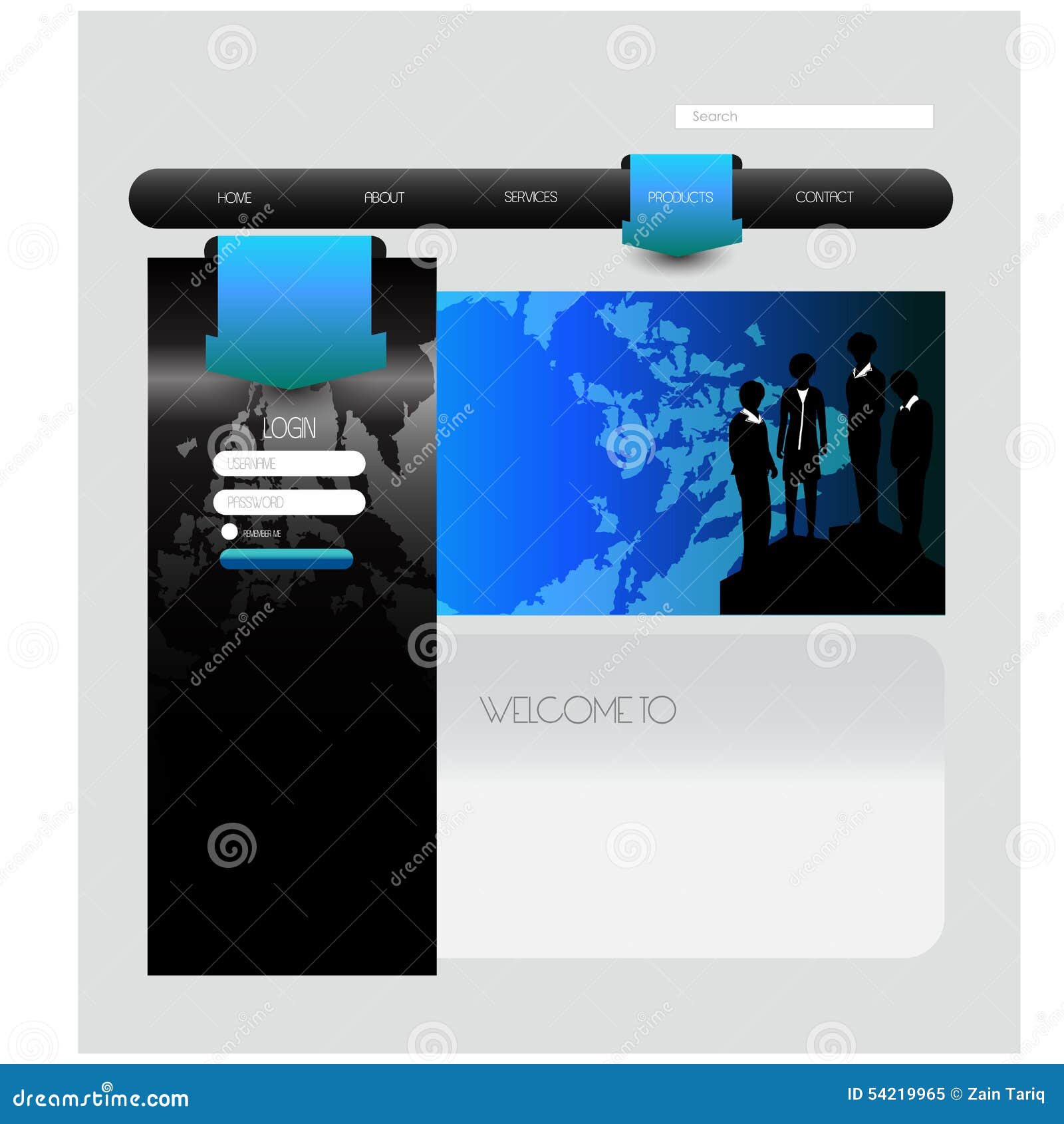 Stylish Website Template - Portfolio Layout Stock Illustration ...