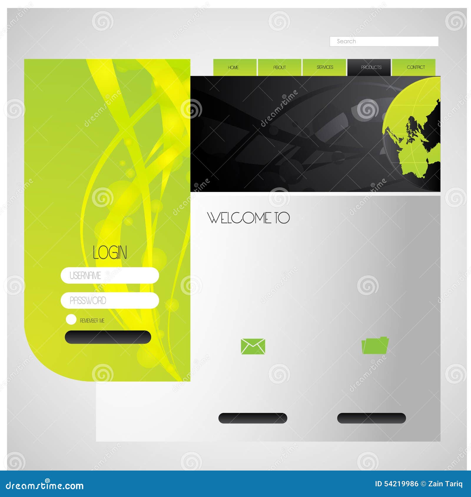 Stylish Website Template - Portfolio Layout Stock Vector - Illustration ...