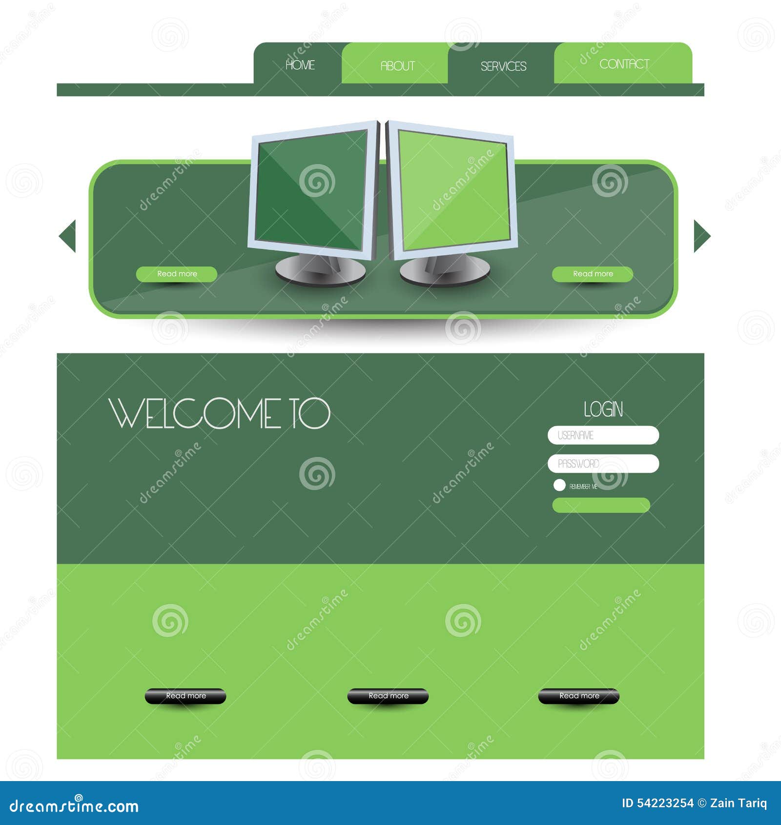 Stylish Website Template - Portfolio Layout Stock Illustration ...