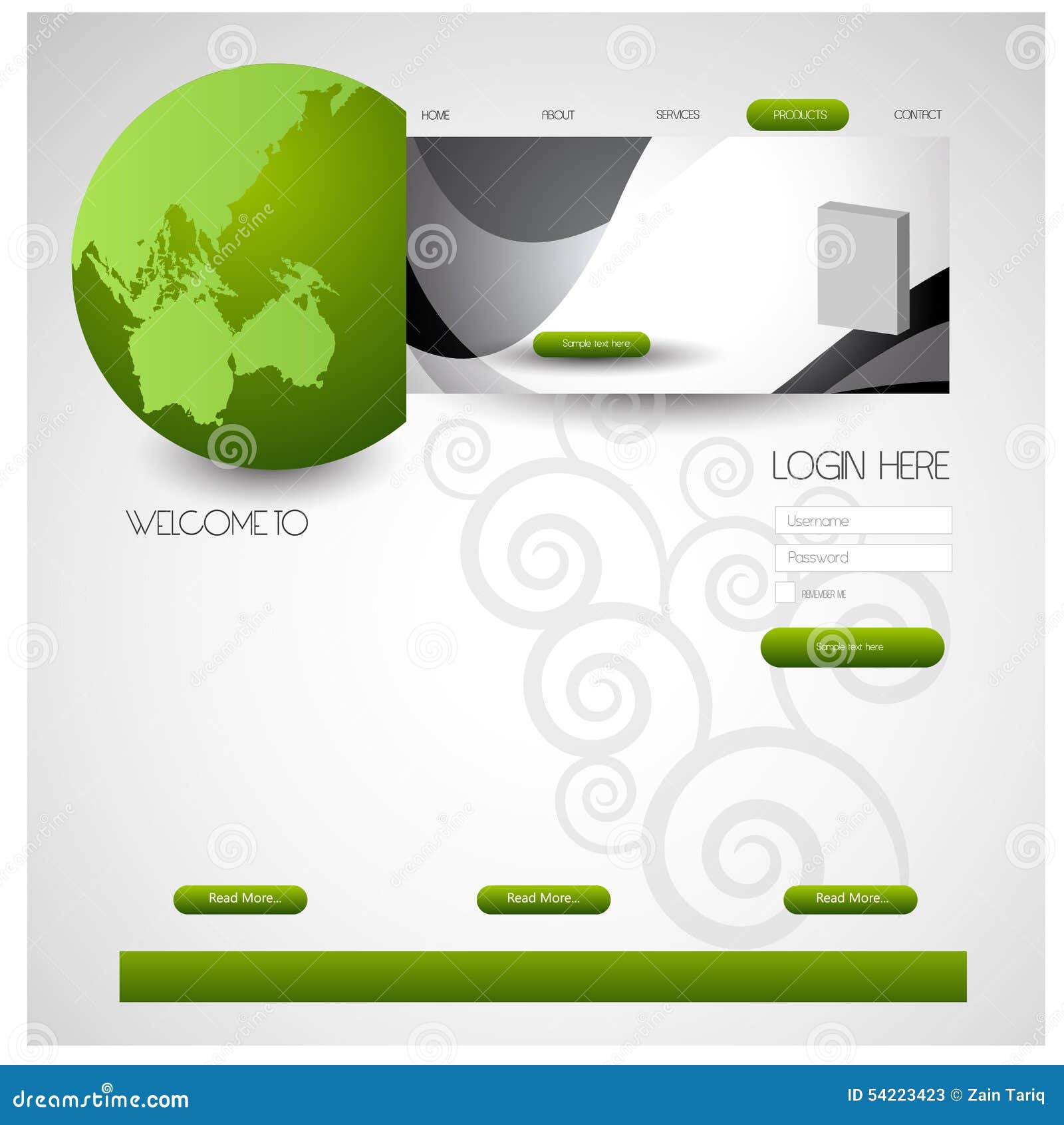 Stylish Website Template - Portfolio Layout Stock Vector - Illustration ...
