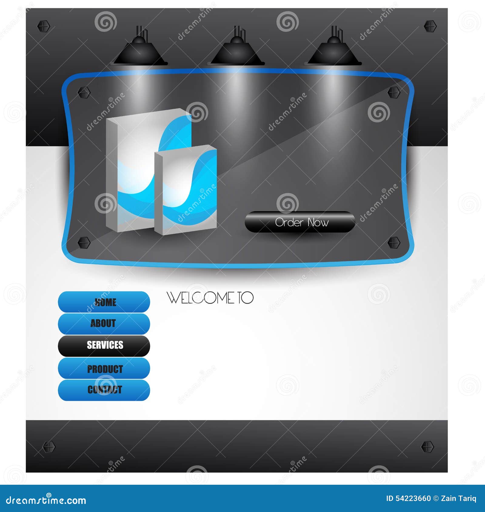 Stylish Website Template - Portfolio Layout Stock Illustration ...