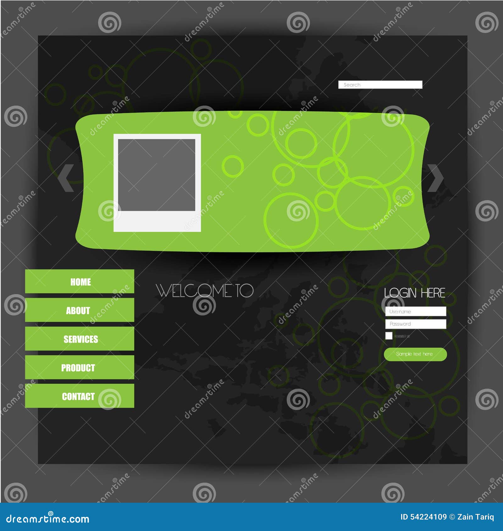 Stylish Website Template - Portfolio Layout Stock Vector - Illustration ...