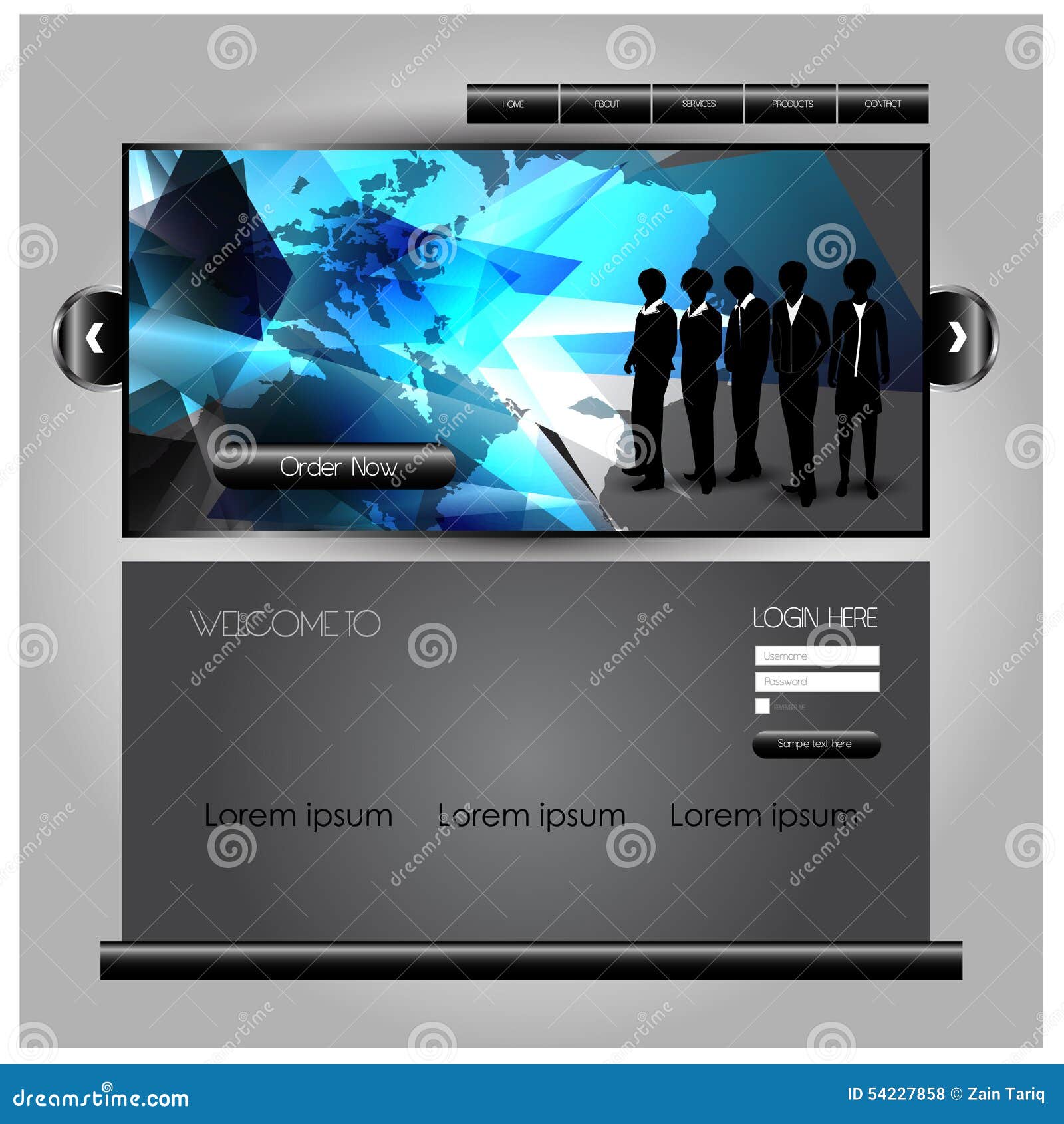Stylish Website Template - Portfolio Layout Stock Vector - Illustration ...