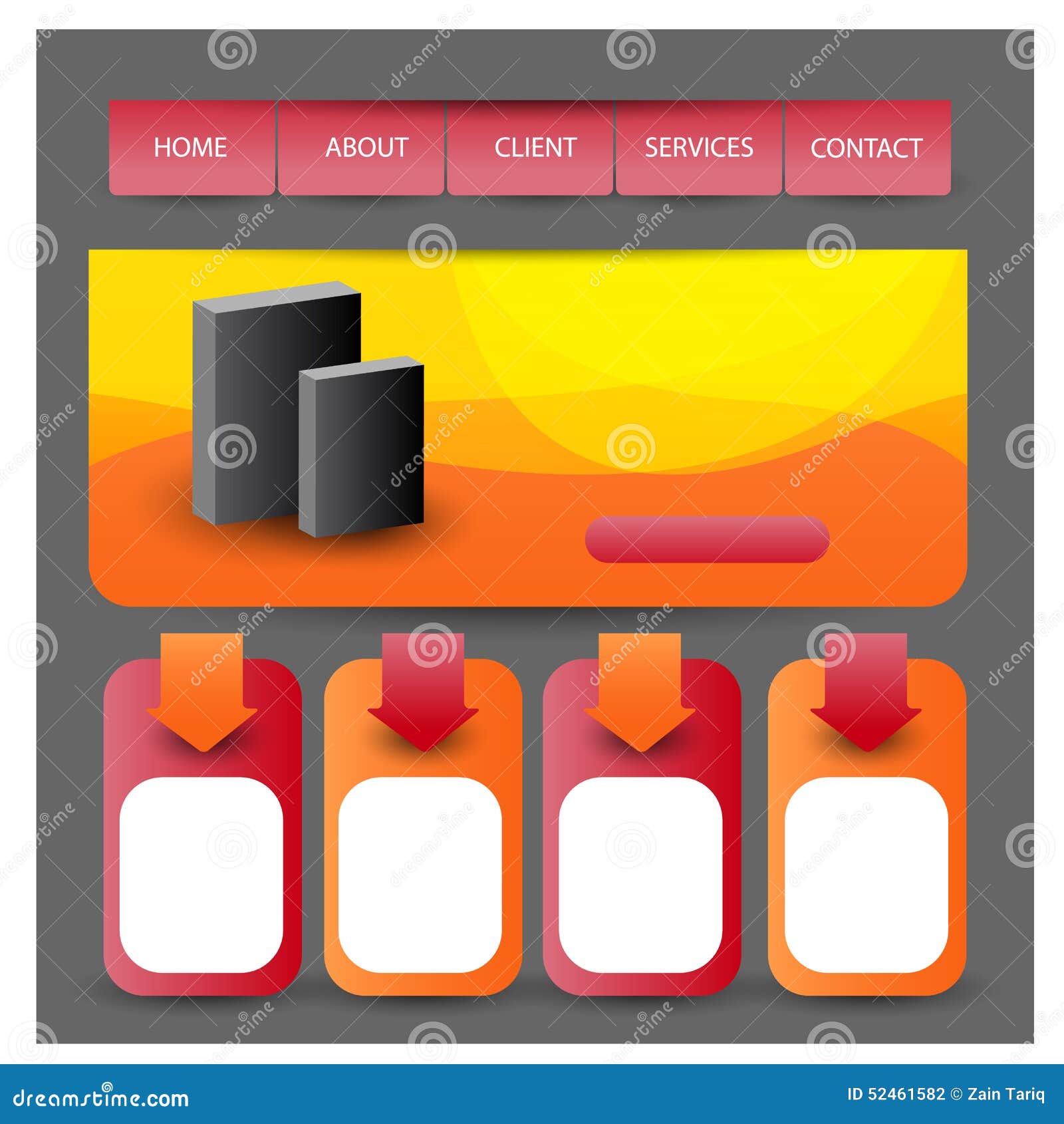 Stylish Website Template - Portfolio Layout Stock Vector - Illustration ...