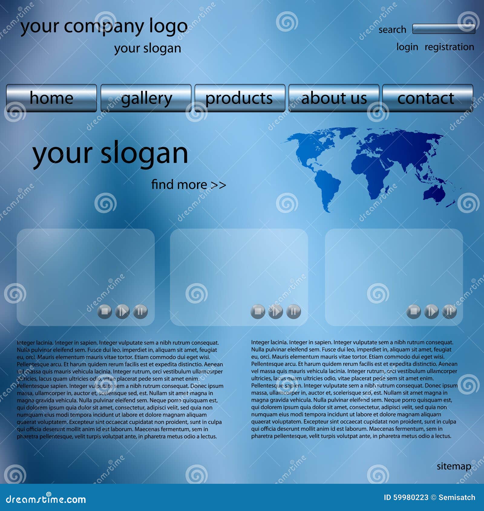 Stylish website template stock illustration. Illustration of grey ...