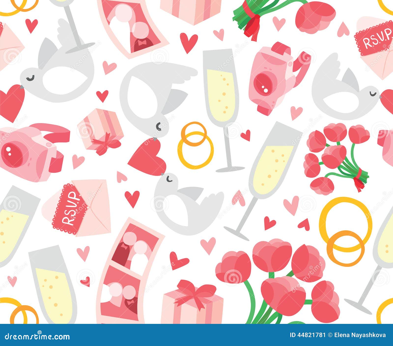 Stylish Wedding Seamless Background Stock Illustration - Illustration ...