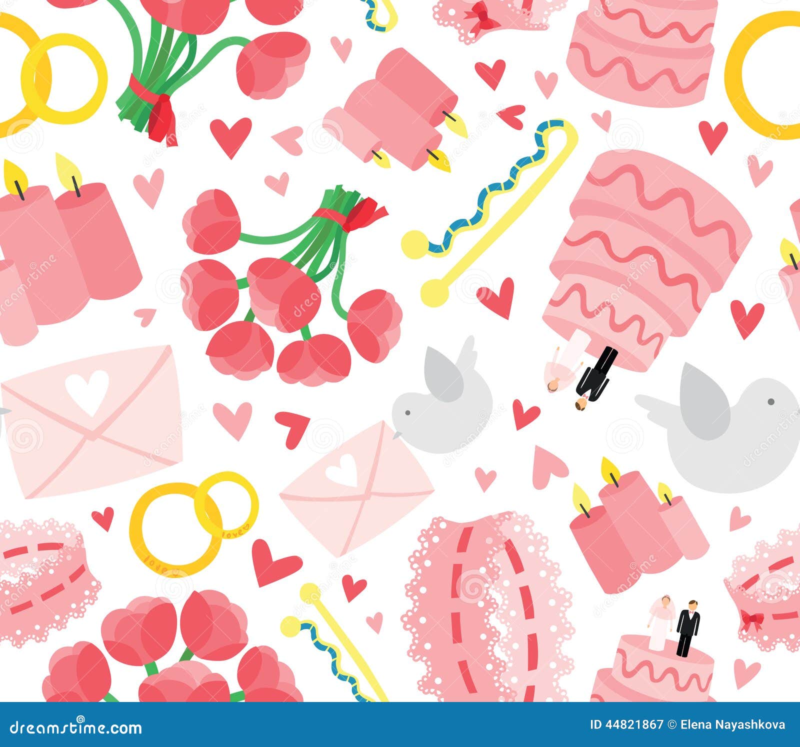 Stylish Wedding Seamless Background Stock Illustration - Illustration ...