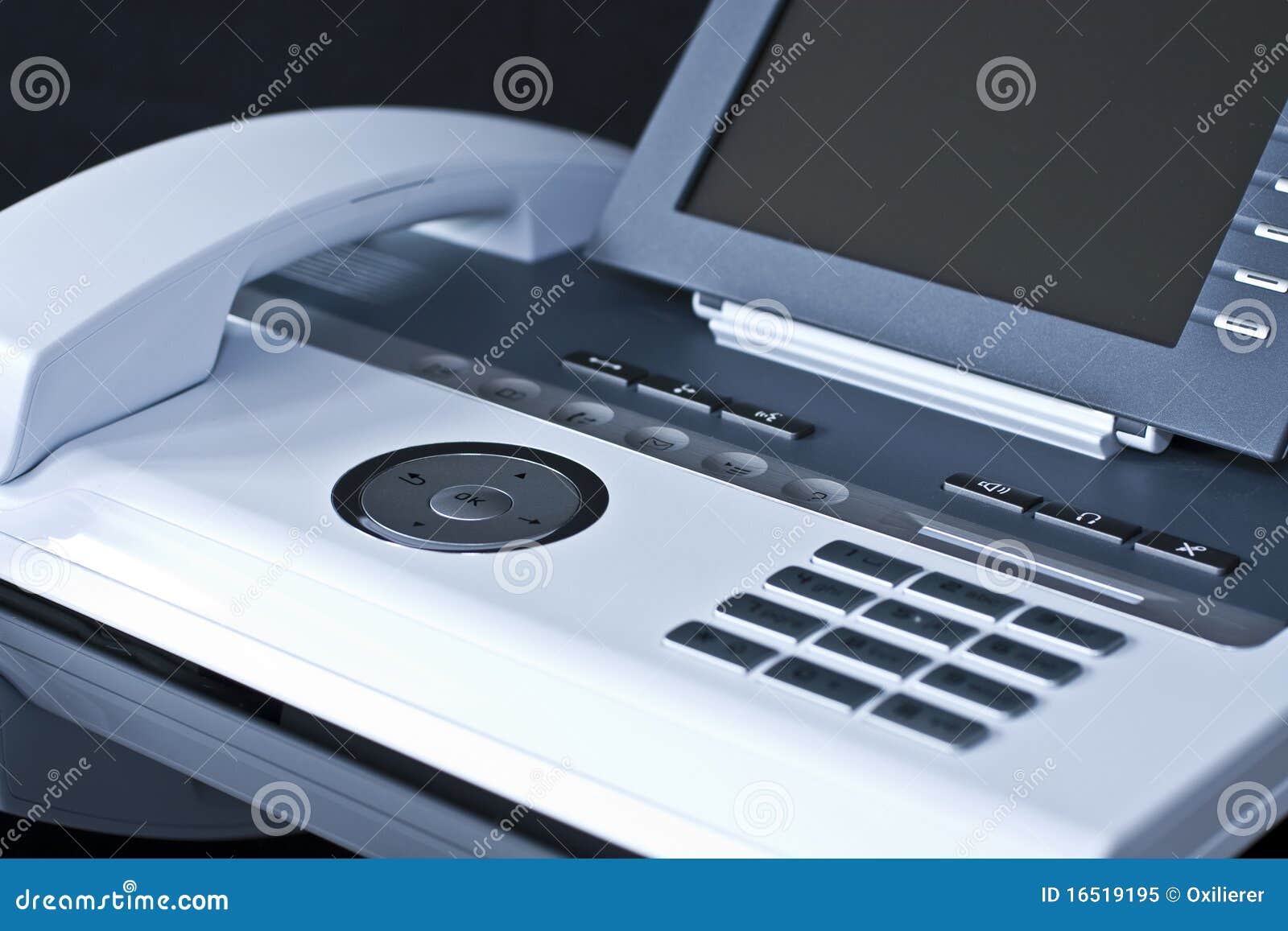 Stylish white office phone stock image. Image of mirrored - 16519195