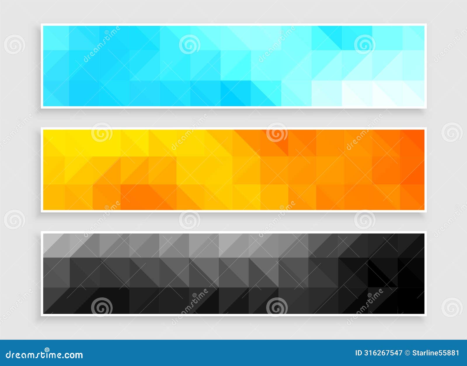 Stylish Wide Web Corporate Footer Layout in Set of Three Stock Vector ...