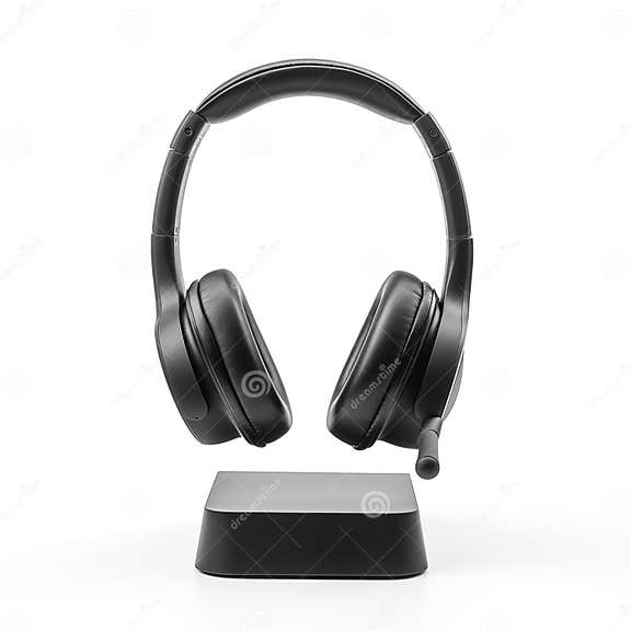 Stylish Wireless Headset on Charging Stand Showcasing Modern Design and ...