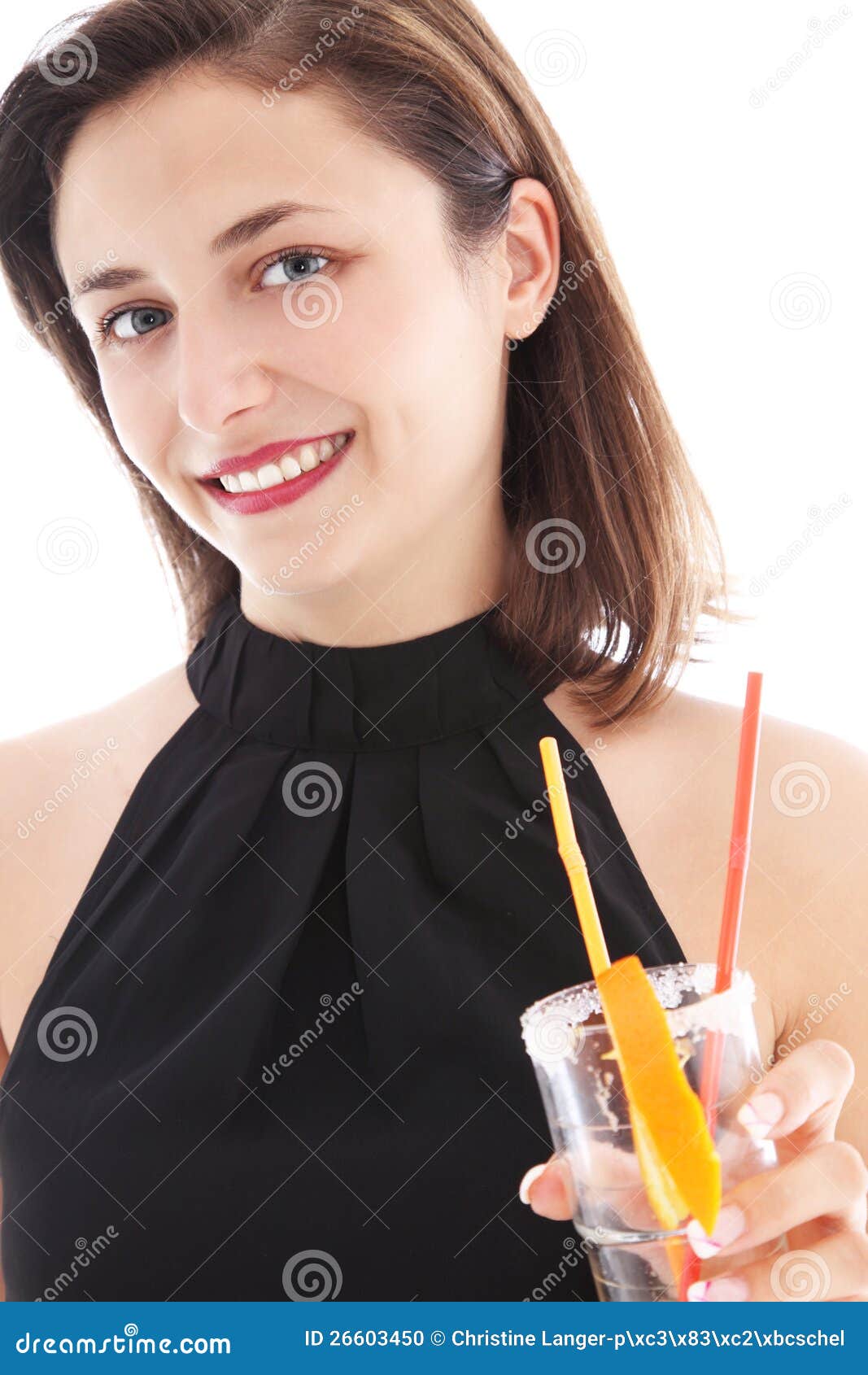 Stylish Woman Drinking a Cocktail Stock Photo - Image of refreshment ...