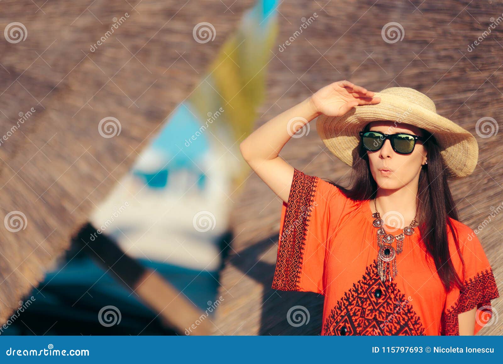 Tourist Girl Wearing Fashion Sunglasses In Summer Holiday Stock Image