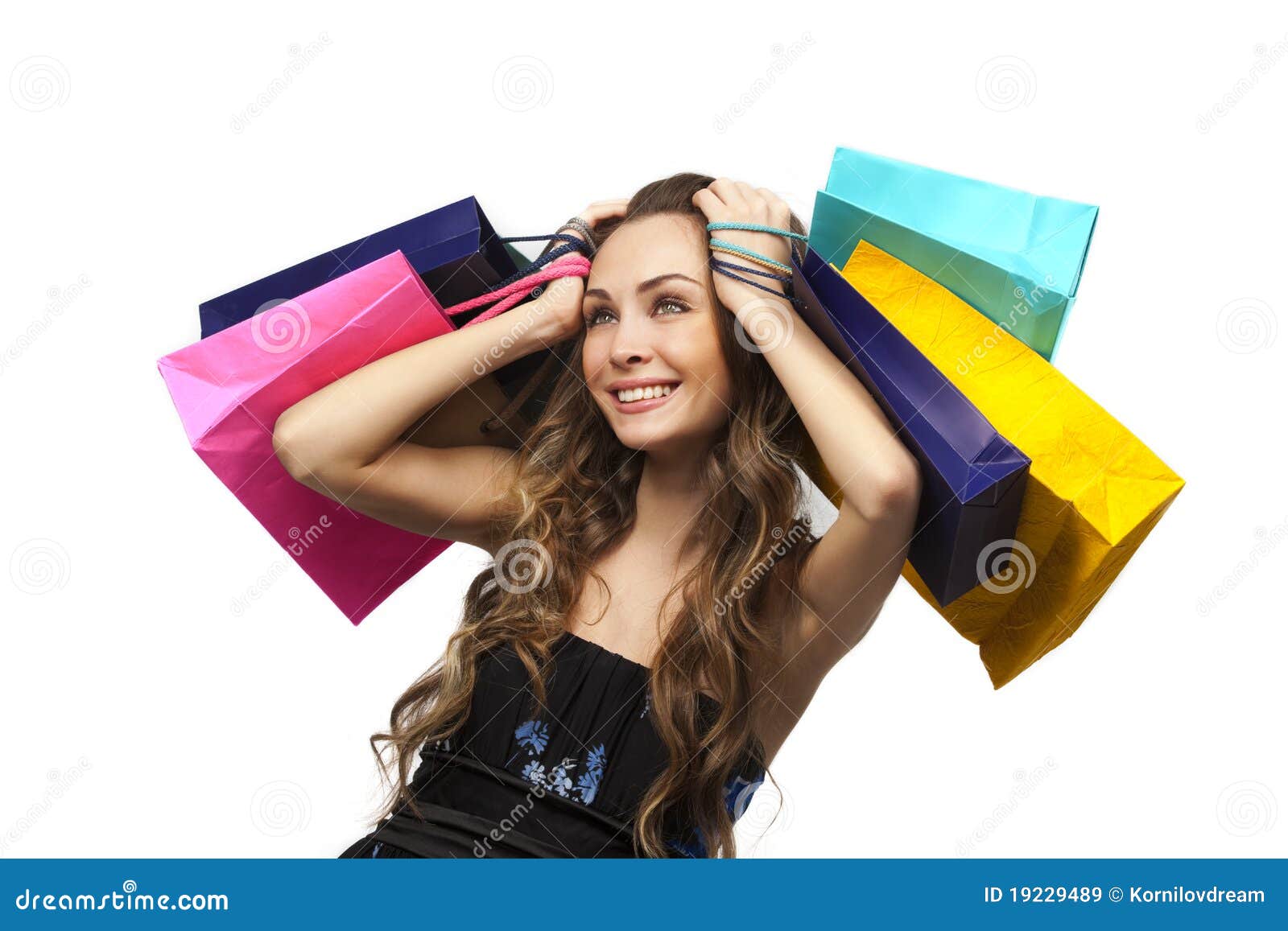Stylish Woman with Shopping Bag Stock Image - Image of lovely, lady ...