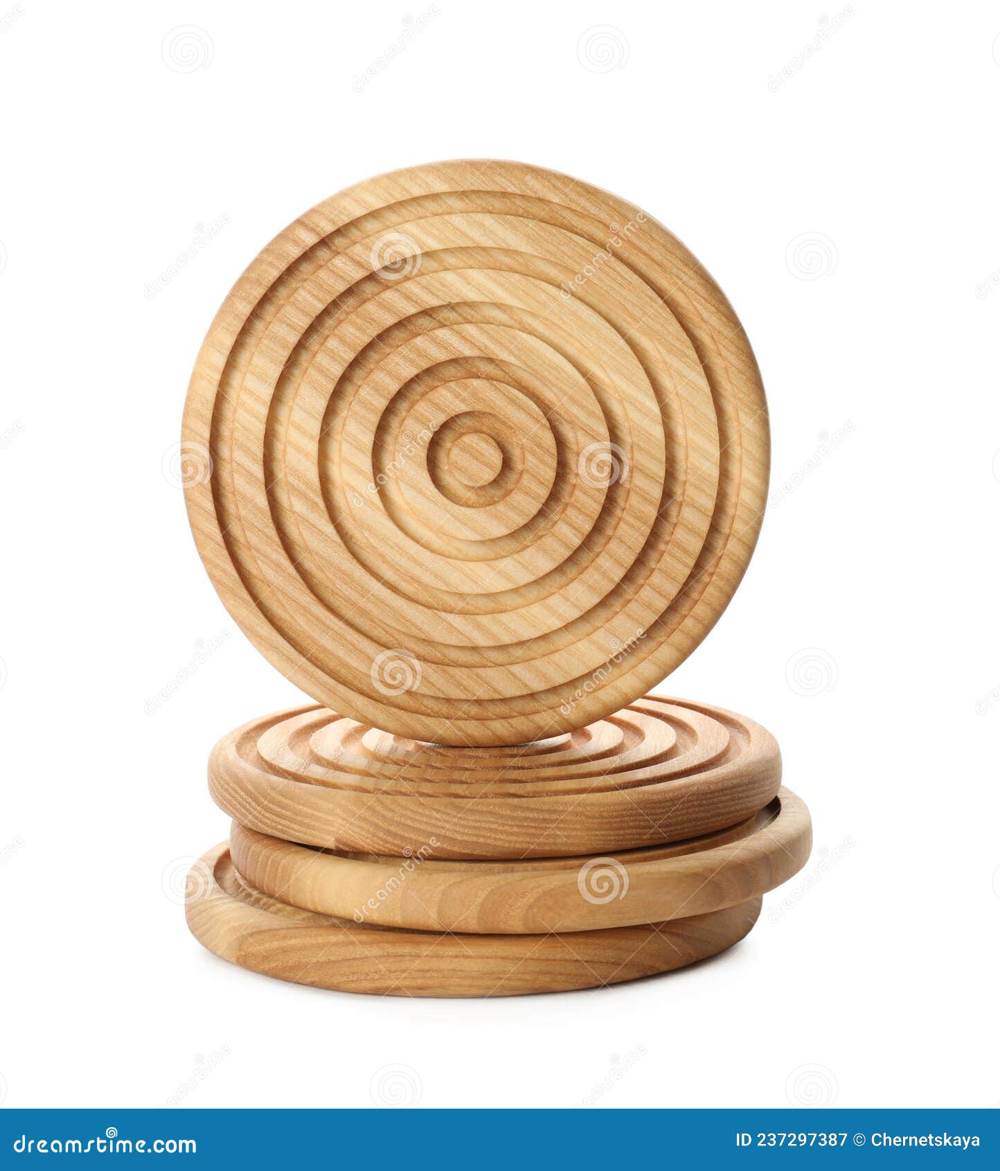 Stylish Wooden Cup Coasters on White Background Stock Image - Image of ...