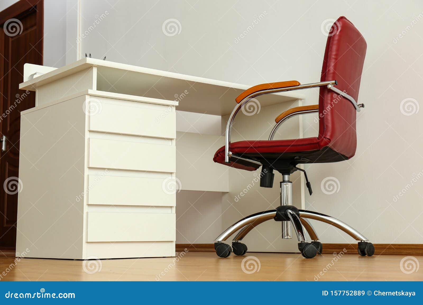 Stylish Workplace Interior with Office Chair and Desk Stock Image ...