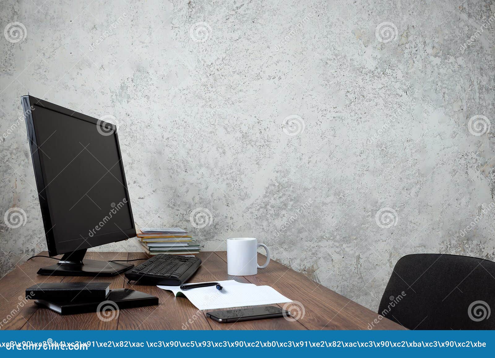 Stylish Workspace with Computer and Posters on Home or Studio Stock ...