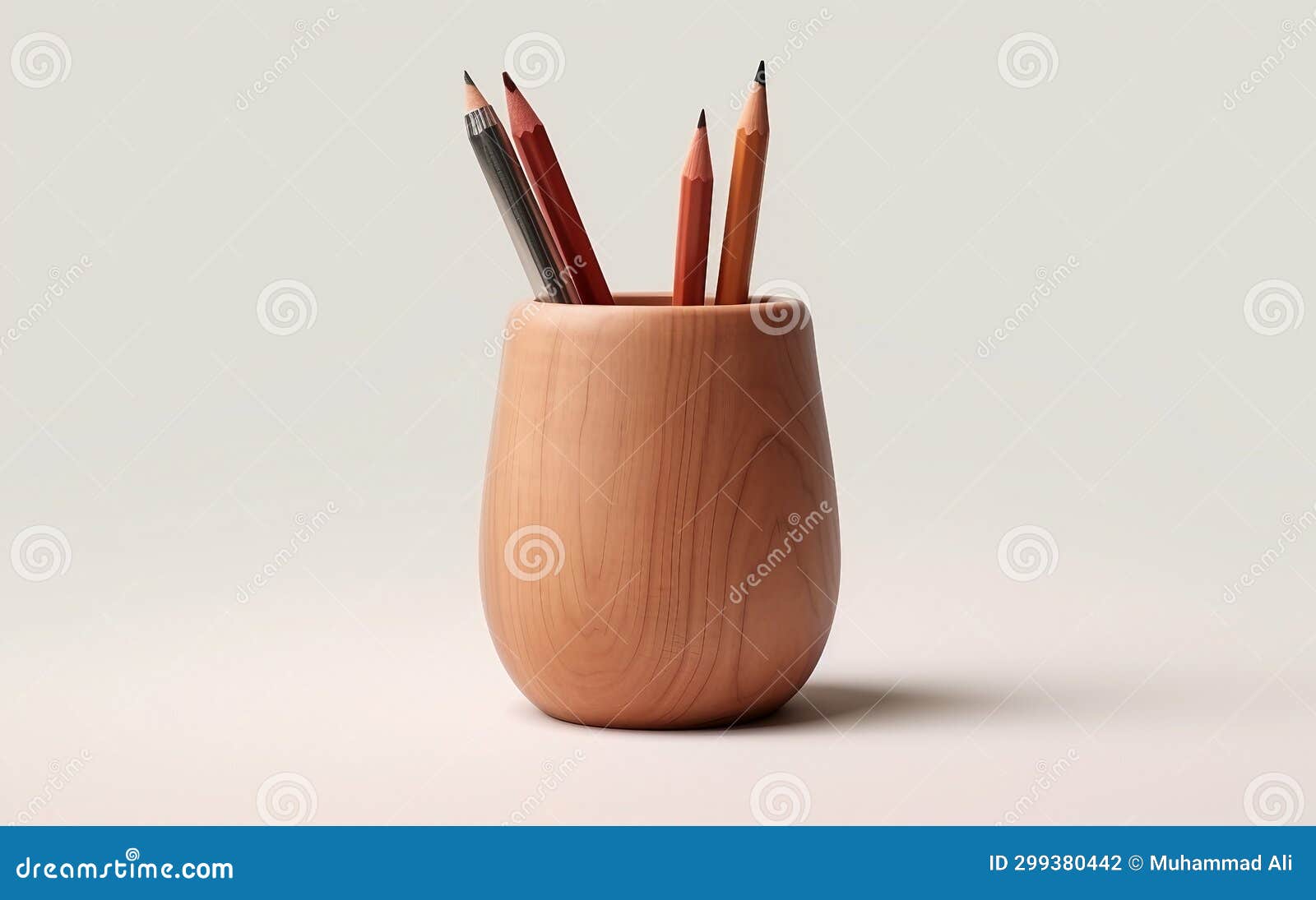 Stylish Writing Utensil Storage on White Background Stock Photo - Image ...