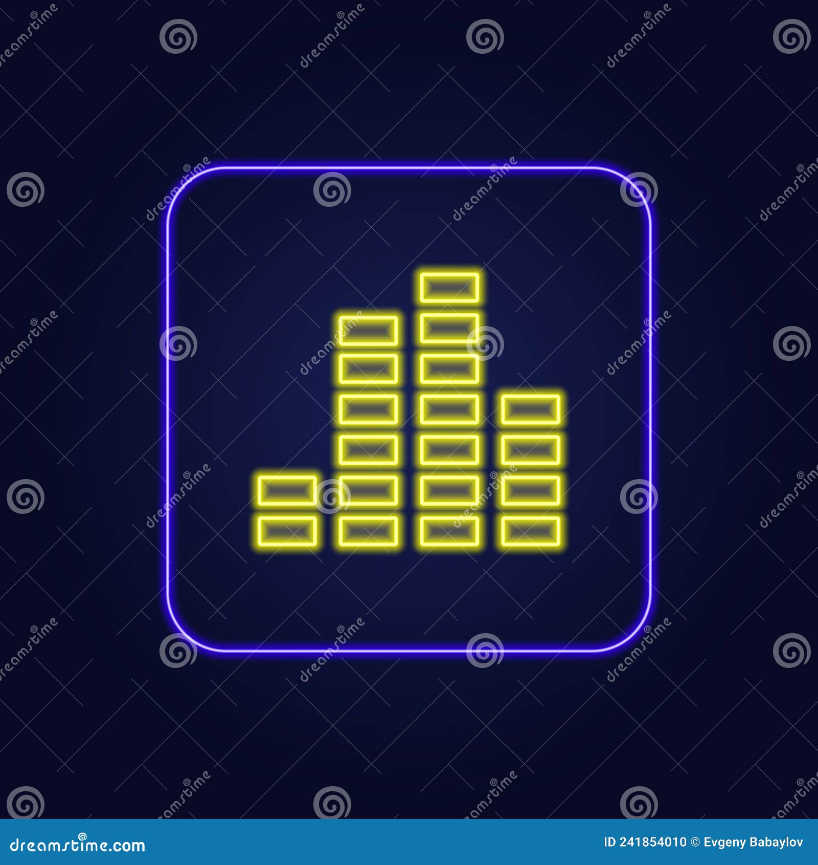 Stylish Yellow Neon Growth Graph Icon - Vector Stock Vector ...