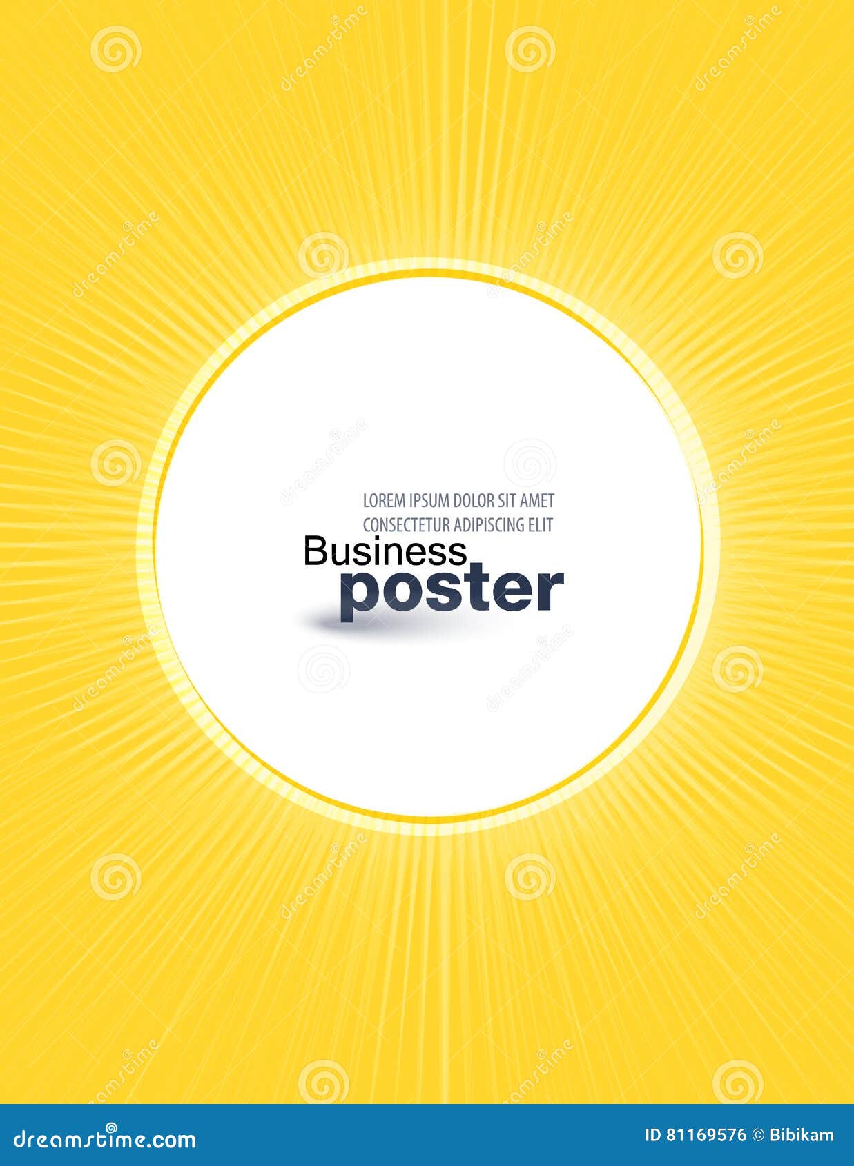 Stylish Yellow Poster with a Button Stock Vector - Illustration of ...