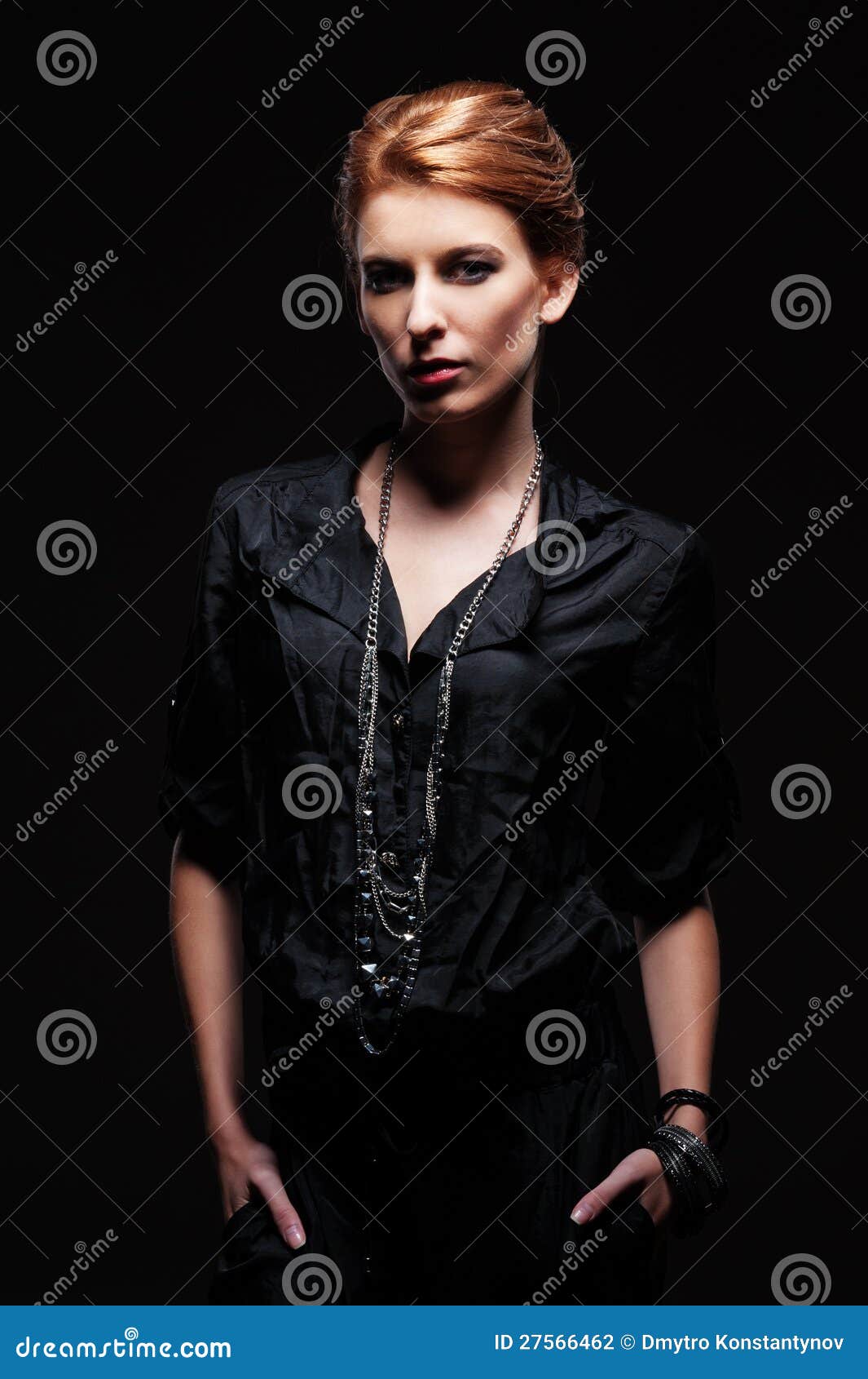 Stylish Young Female Posing Stock Photo - Image of shadow, vogue: 27566462