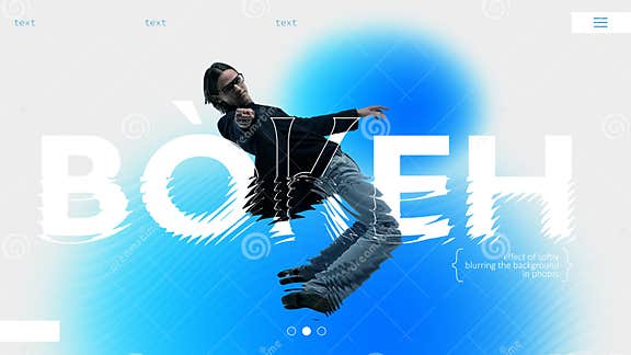 Stylish Young Man in Dynamic Pose with Bold Bokeh Typography and ...