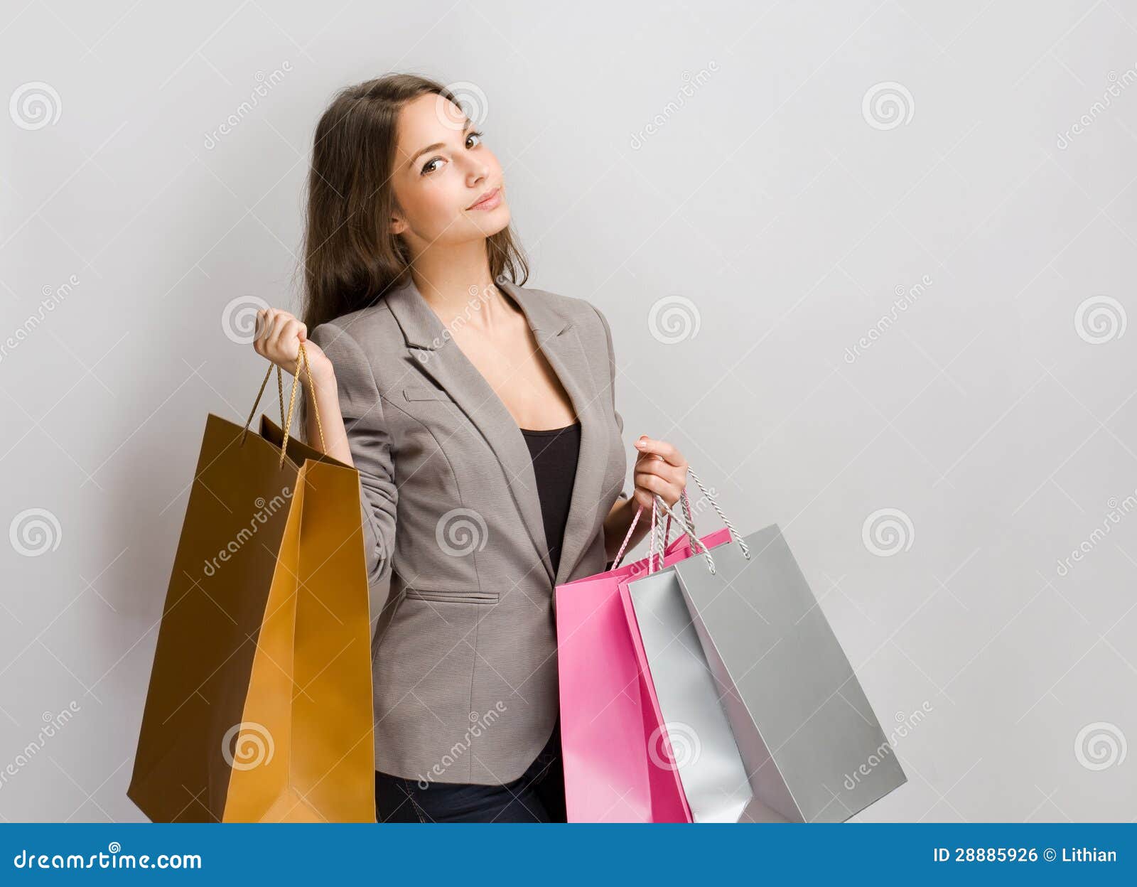 Stylish young shopper. stock photo. Image of buyer, beautiful - 28885926