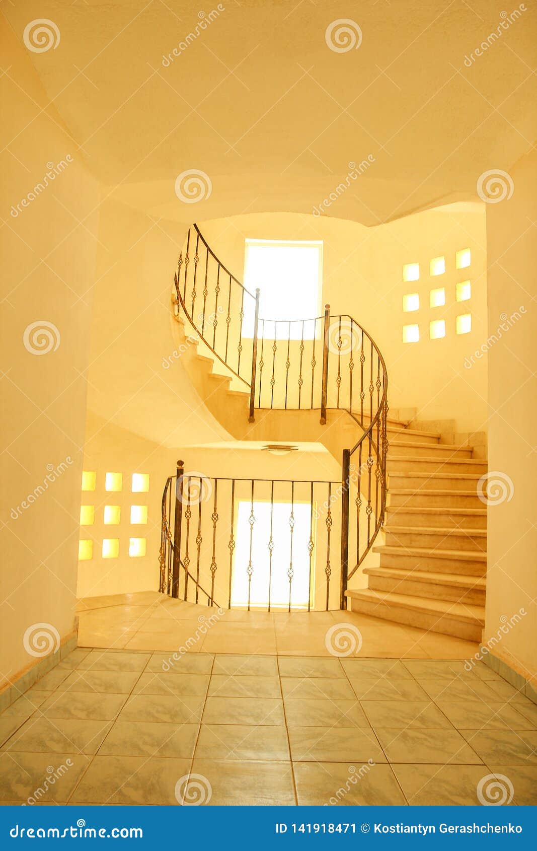 Stylishly Beautiful Stairs Circular Building Background Stock Image ...