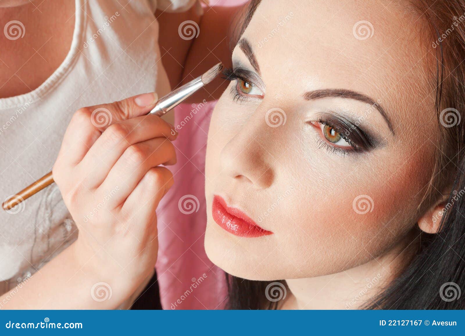 Stylist making make-up stock image. Image of elegant - 22127167