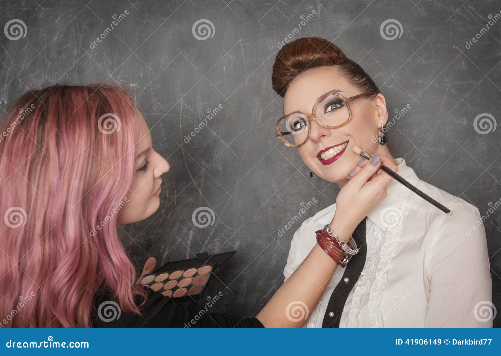 Stylist making makeup stock image. Image of artist, applying - 41906149