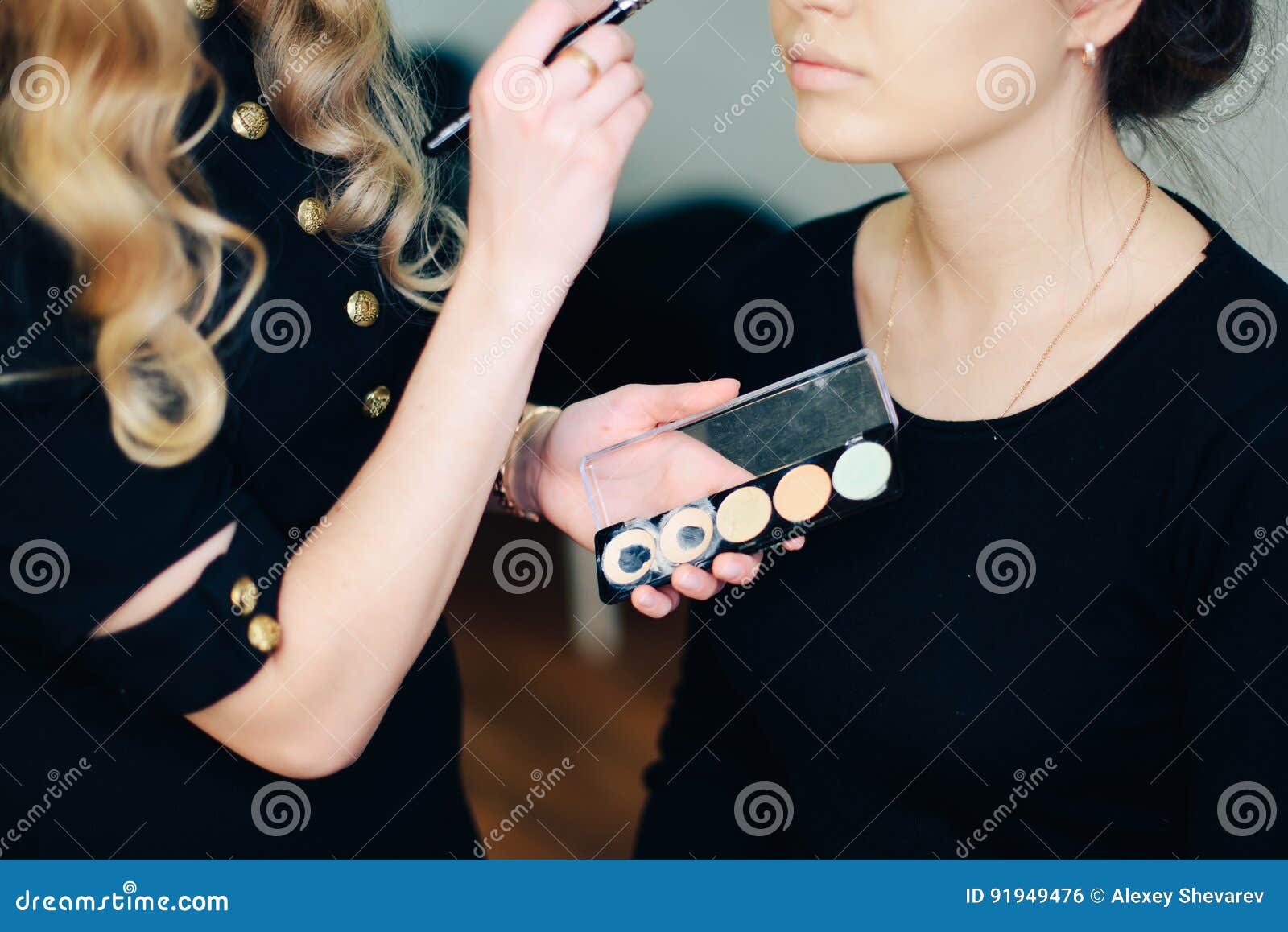 Stylist Working in a Beauty Salon and a Nice Lady Stock Photo - Image ...