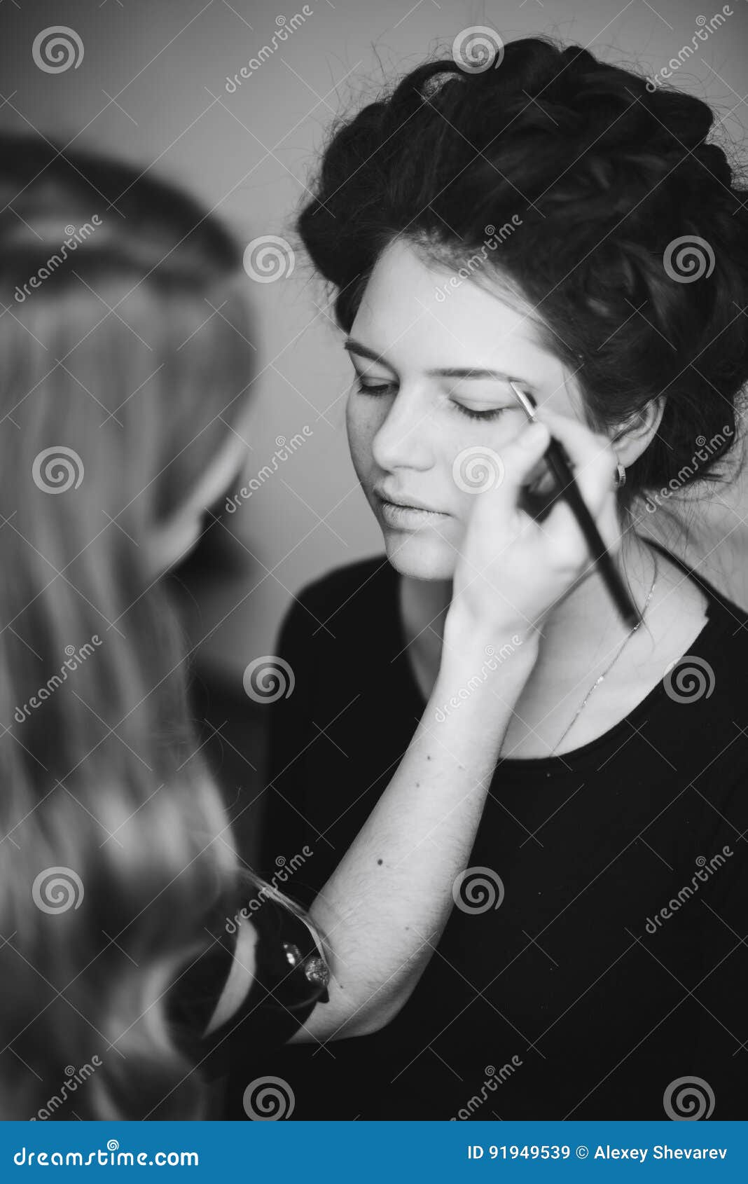 Stylist Working in a Beauty Salon and a Nice Lady Stock Image - Image ...