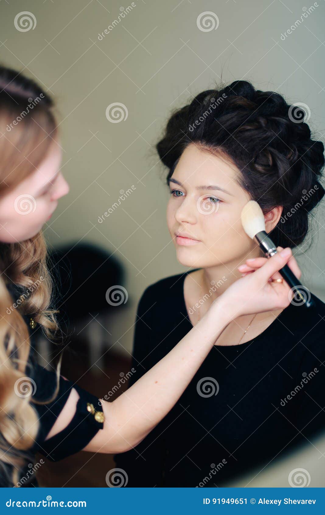 Stylist Working in a Beauty Salon and a Nice Lady Stock Image - Image ...