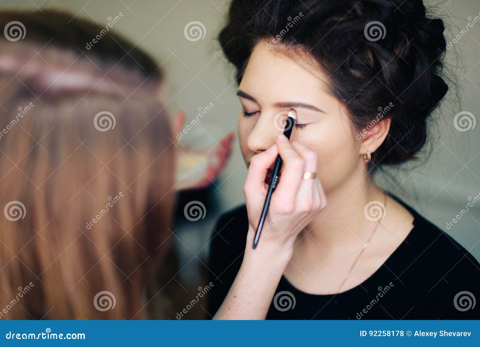 Stylist Working in a Beauty Salon and a Nice Lady Stock Photo - Image ...