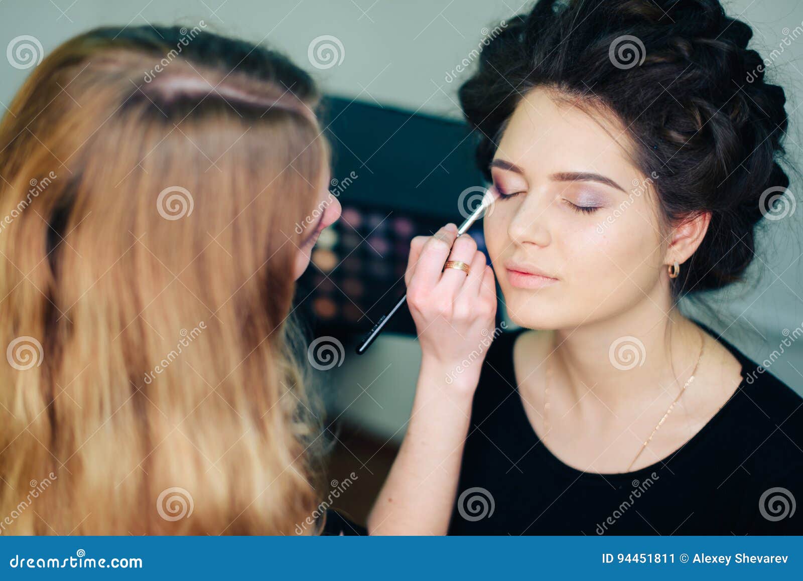 Stylist Working in a Beauty Salon and a Nice Lady Stock Image - Image ...