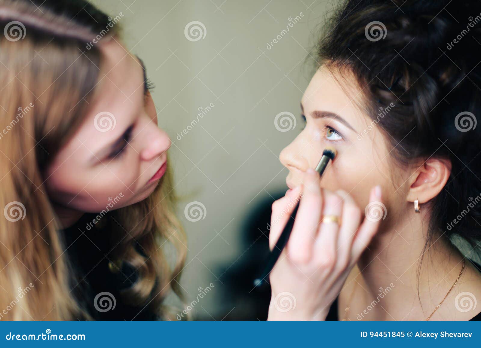 Stylist Working in a Beauty Salon and a Nice Lady Stock Image - Image ...