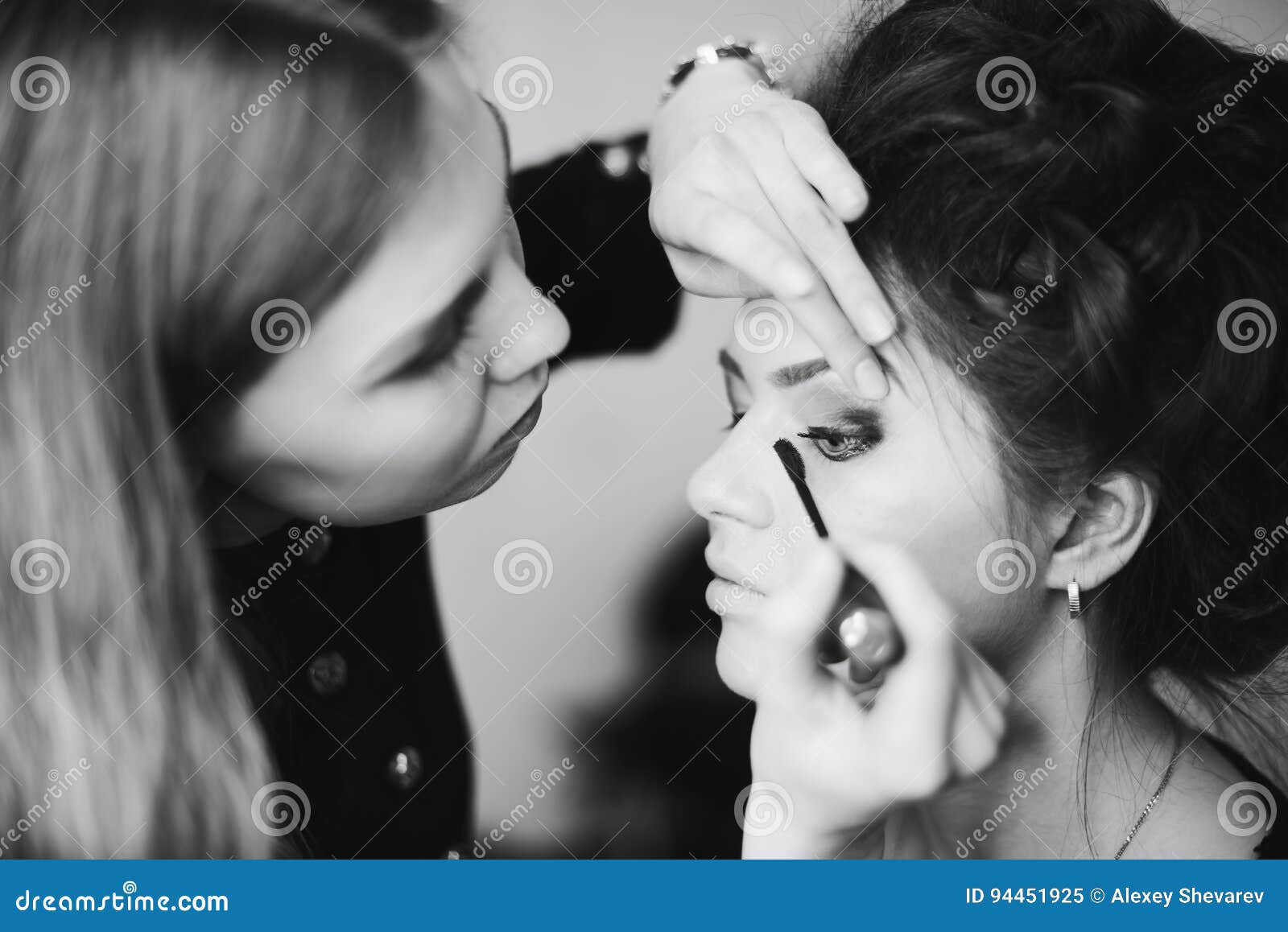Stylist Working in a Beauty Salon and a Nice Lady Stock Image - Image ...