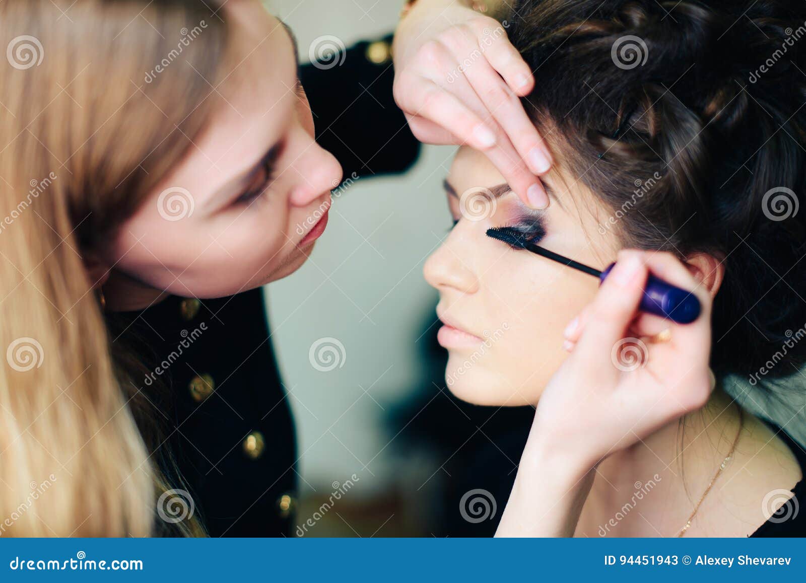Stylist Working in a Beauty Salon and a Nice Lady Stock Image - Image ...
