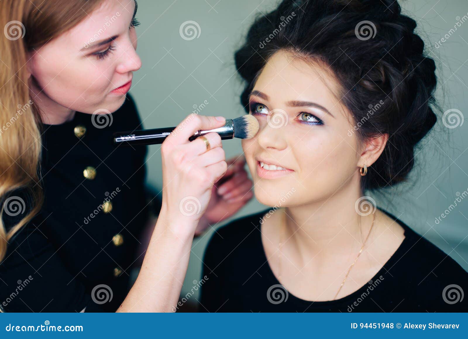 Stylist Working in a Beauty Salon and a Nice Lady Stock Photo - Image ...