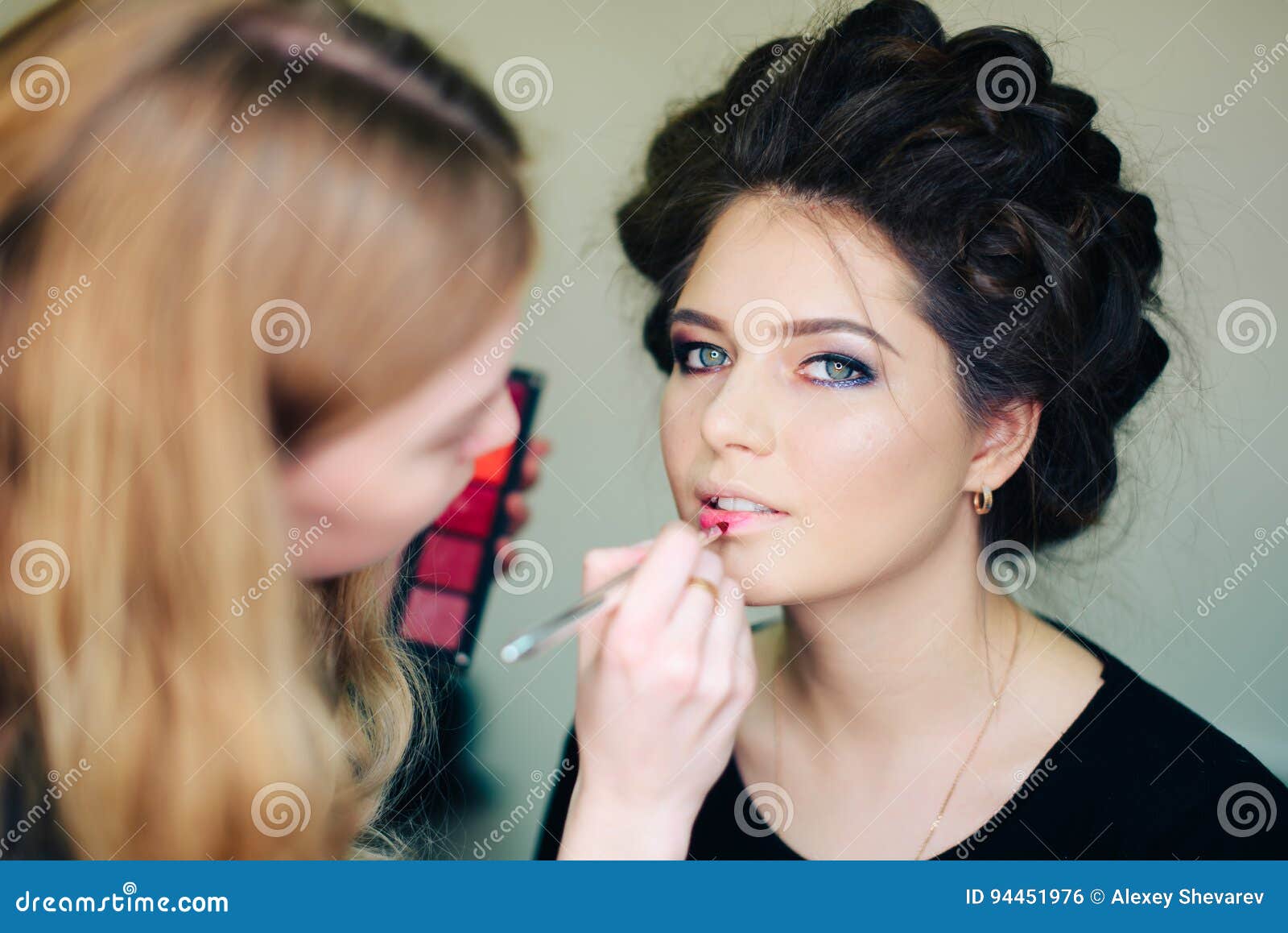 Stylist Working in a Beauty Salon and a Nice Lady Stock Photo - Image ...