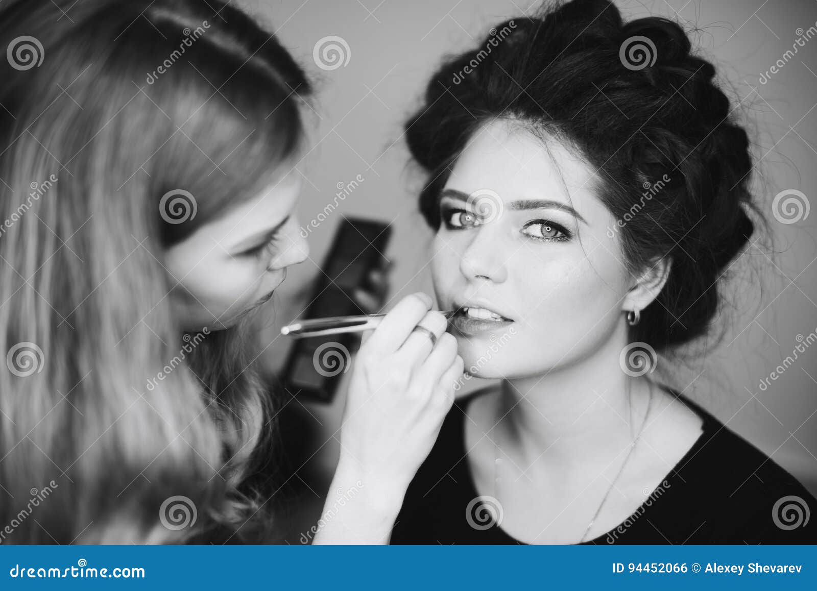 Stylist Working in a Beauty Salon and a Nice Lady Stock Photo - Image ...
