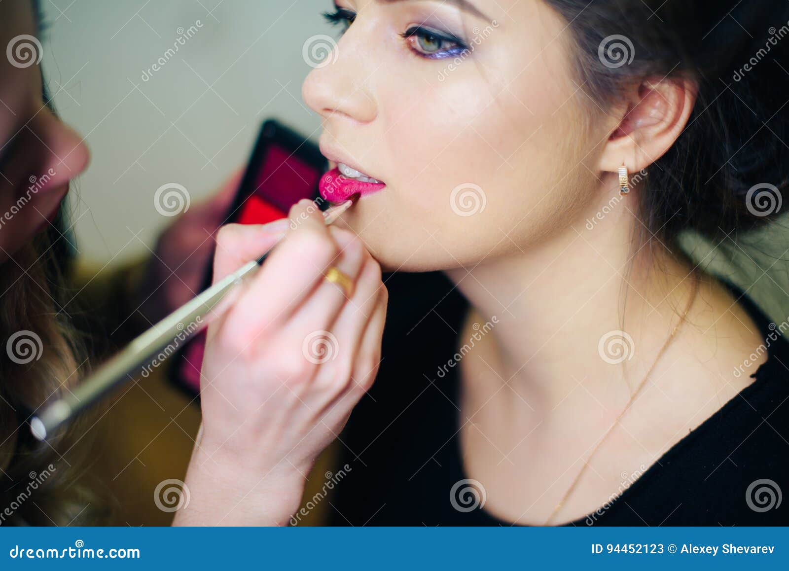 Stylist Working in a Beauty Salon and a Nice Lady Stock Image - Image ...