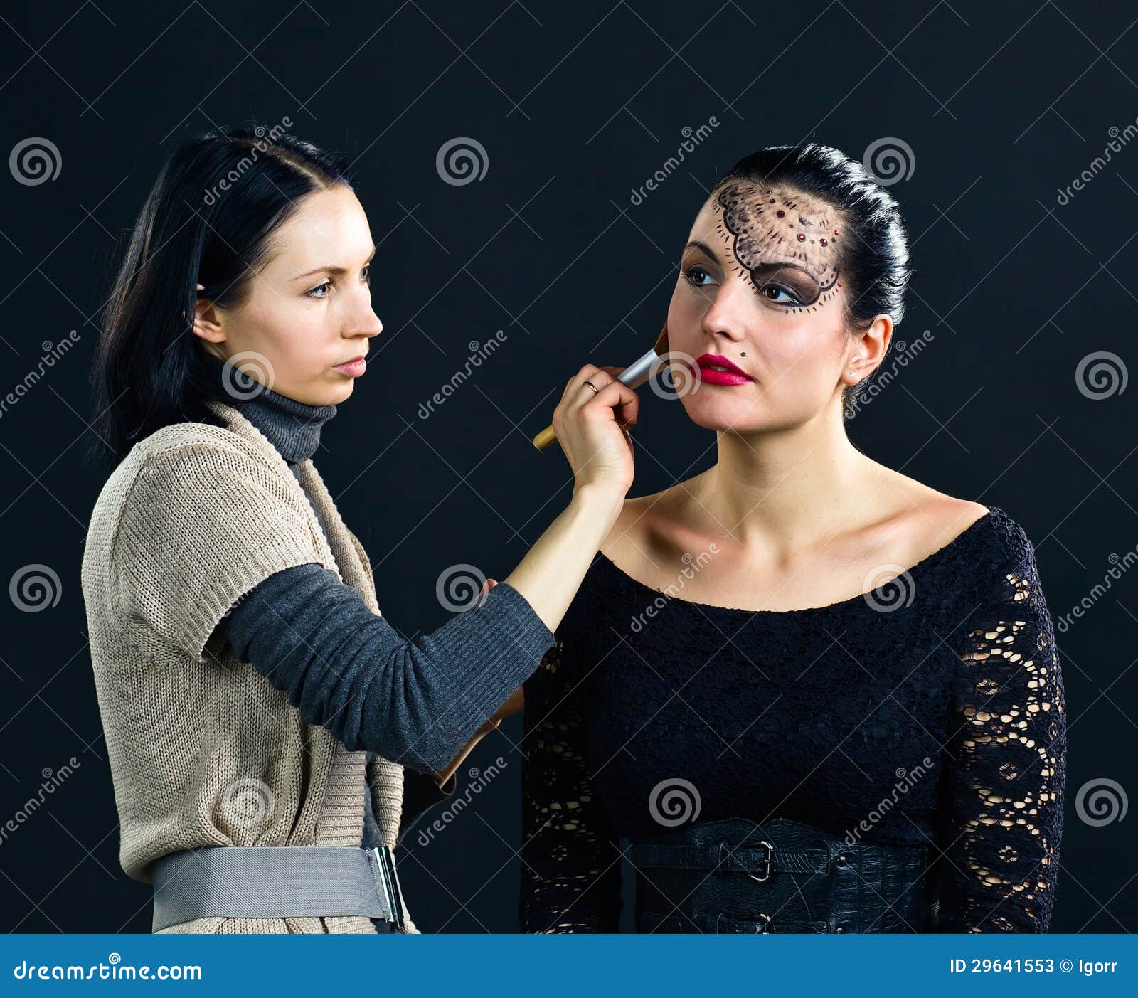 Stylist works with model stock image. Image of elegance - 29641553