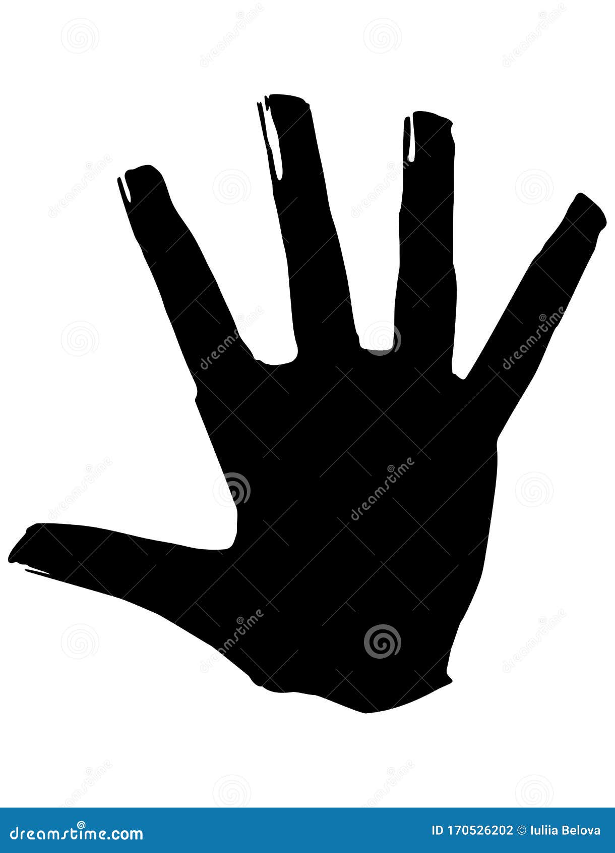 Stylization Drawing of a Manâ€™s Handprint Illustration Stock ...