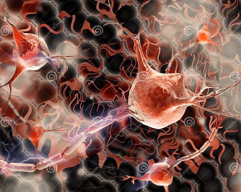 Stylized Abstract Background with Neurons Stock Illustration ...