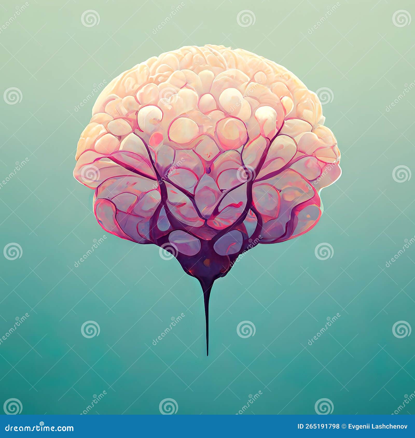 The Brain is Like a Plant. Stylized Abstract Brain. Schematic Brain ...