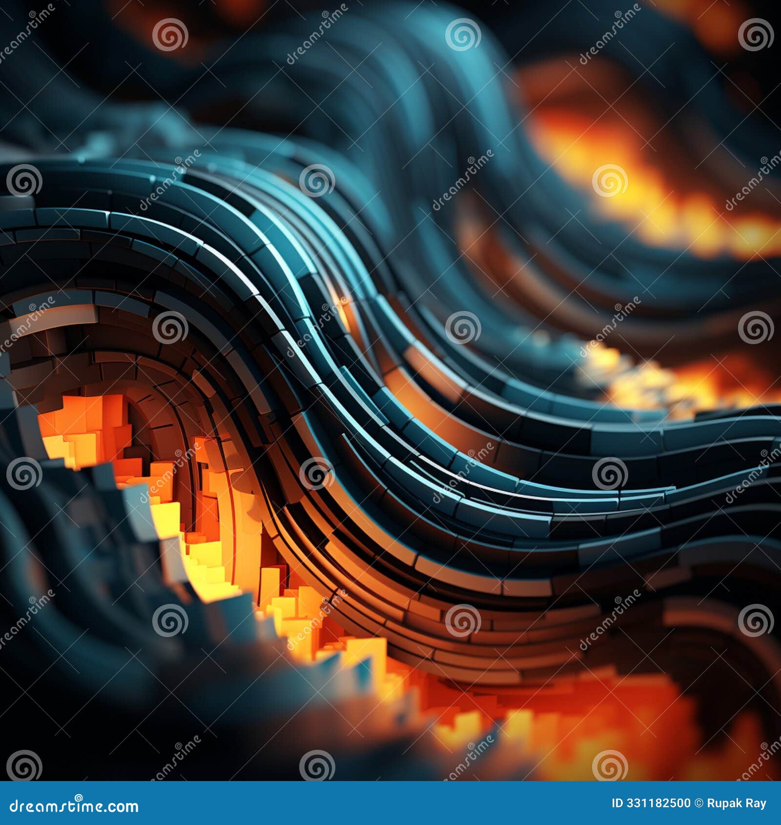 Stylized Abstract 3D Background Design Stock Illustration ...