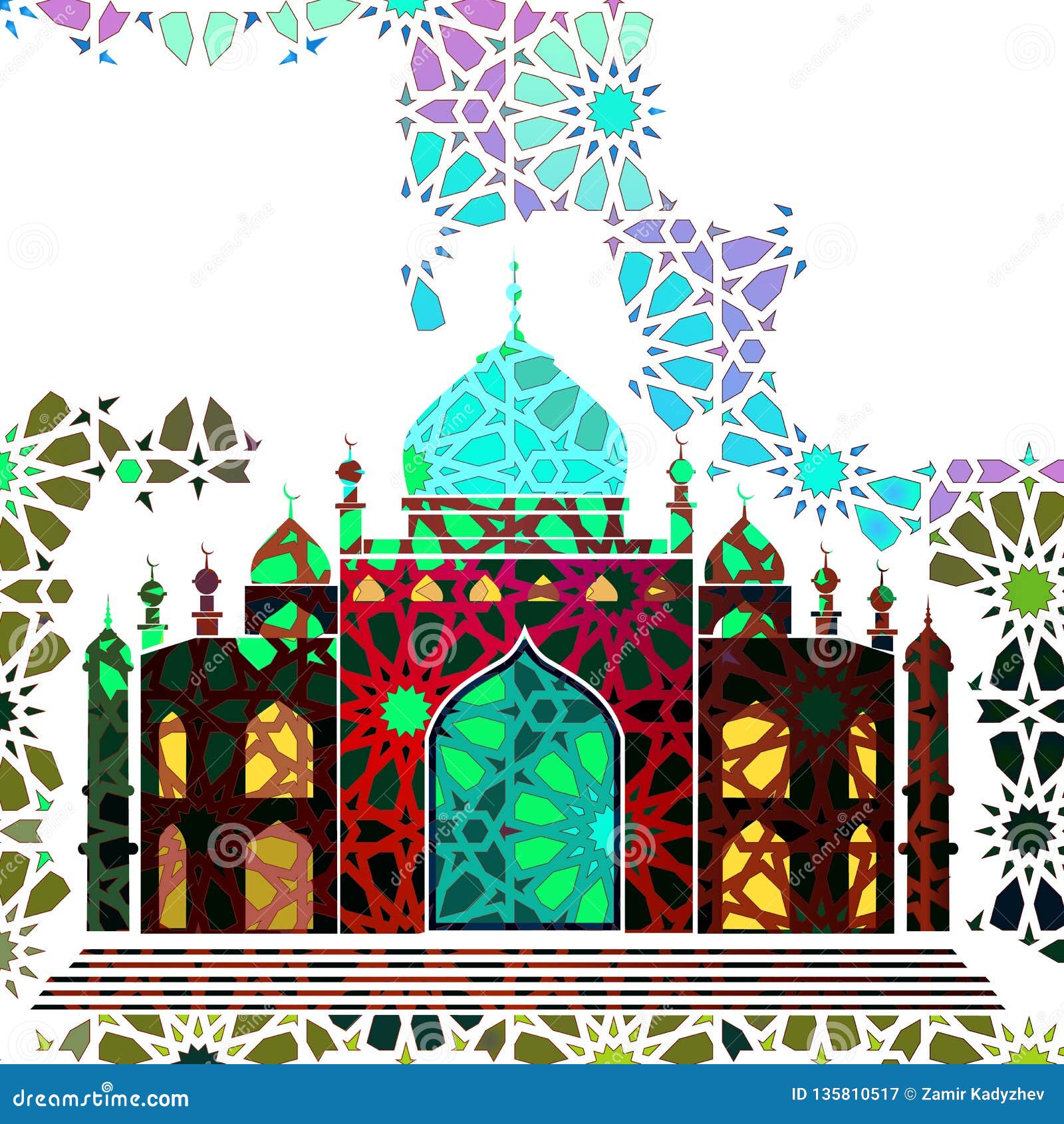 Stylized Abstract Mosque, a Template for the Design of Muslim Holidays ...